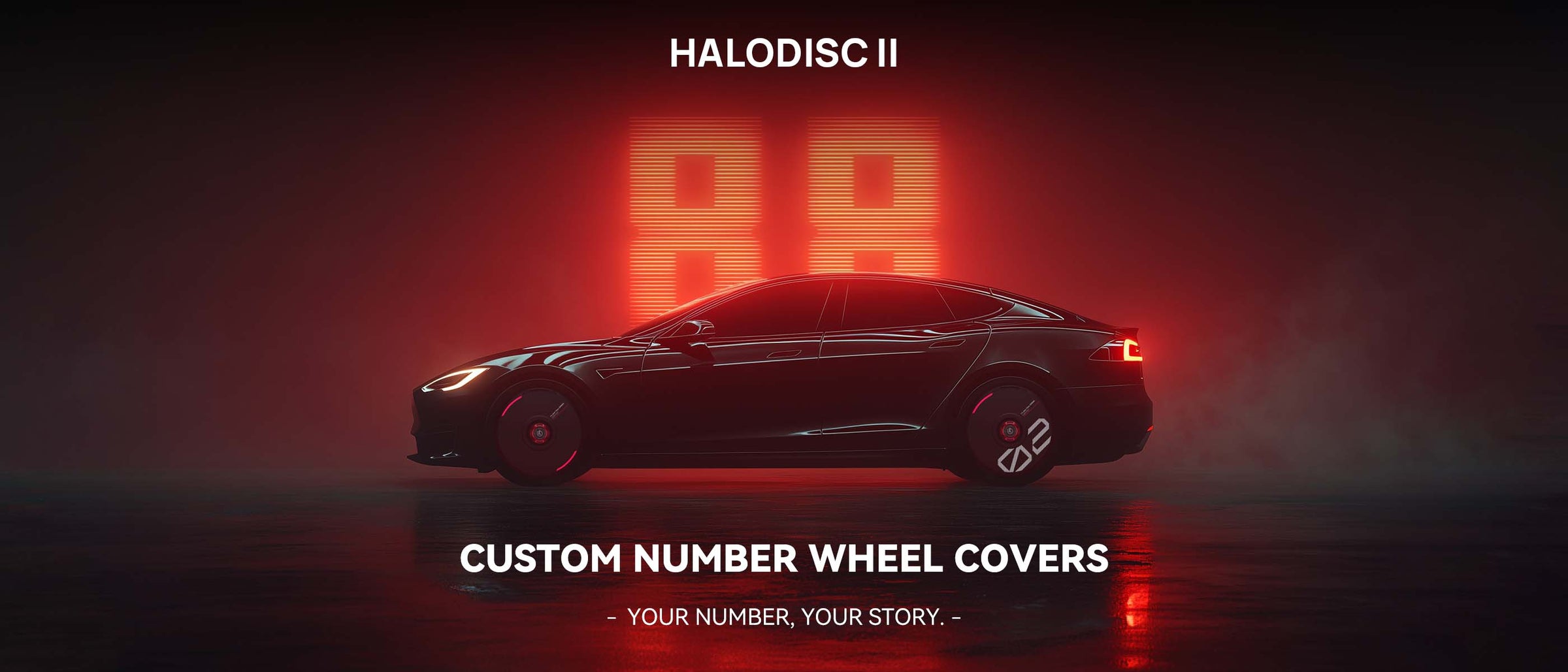 HALODISC 2 Wheel Covers for Tesla | Custom Numbers