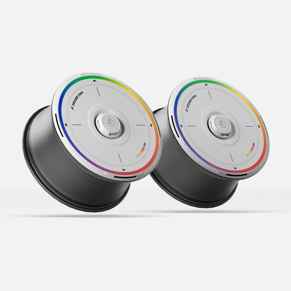 HALODISC 2 Rainbow Road White Tesla Covers | 3/Y/X/S | HALOBLK