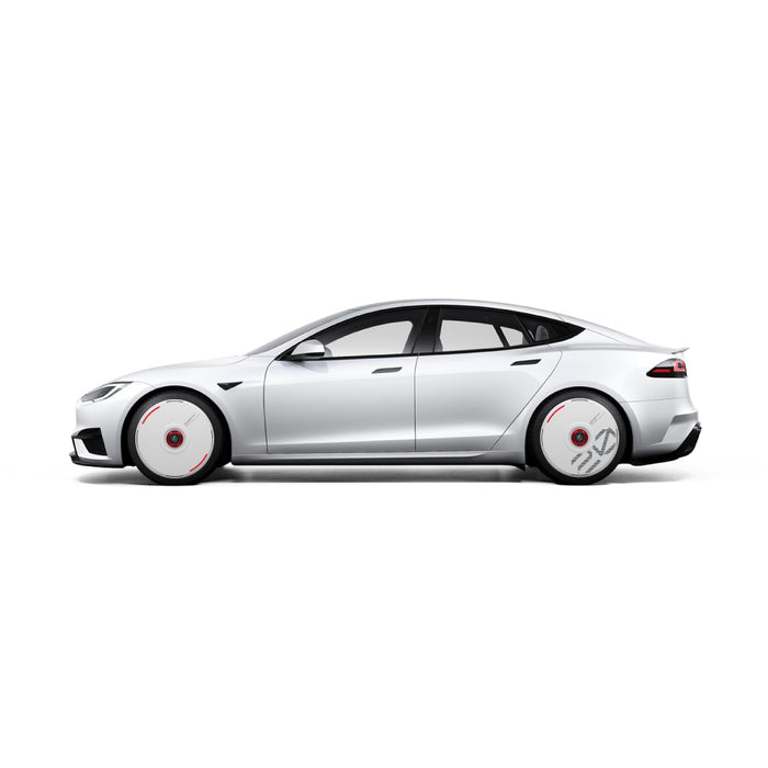 Tesla Wheel Covers with Custom Numbers – HALODISC 2 White
