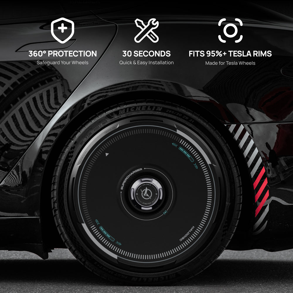 Tesla Hubcaps Model Y | Tesla Wheel Covers Model 3 | HALOBLK