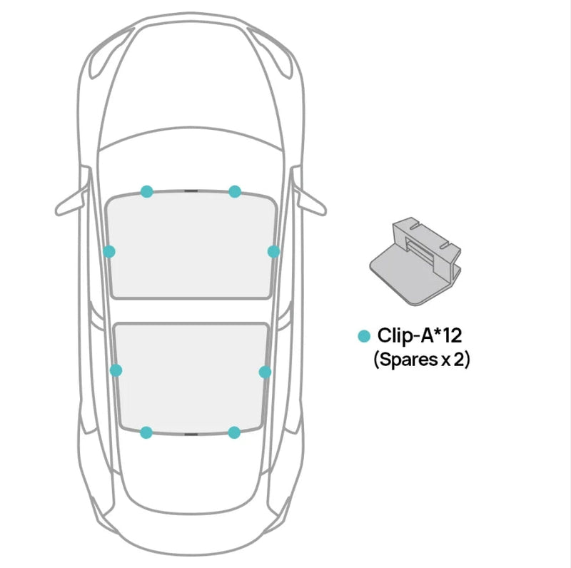 Voyager 2 Roof Glass Sunshade Replaceable Clips For Tesla Model 3 & Mo